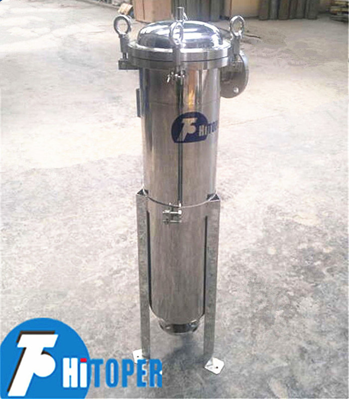 Vertical Stainless Steel Single Bag Filter With Metal Basket Support